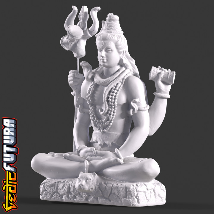3D Printable Shiva - The First Yogi by VedicFutura