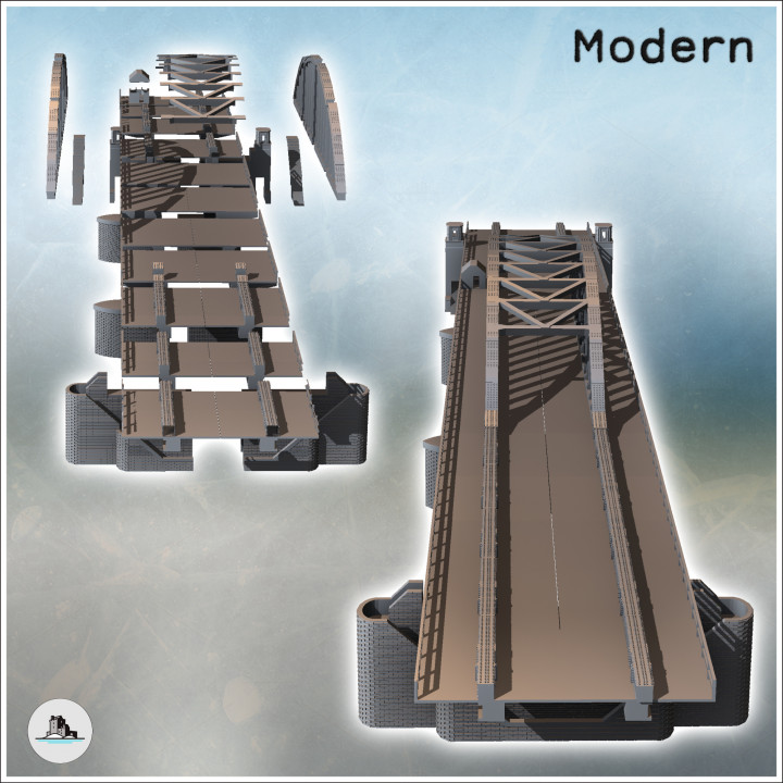 3D Printable John Frost Bridge (Arnhem, Netherlands) - Modern WW2 WW1 ...