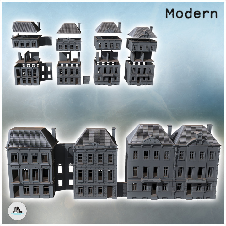 3D Printable European House Set (Arnhem, Netherlands) (intact version ...