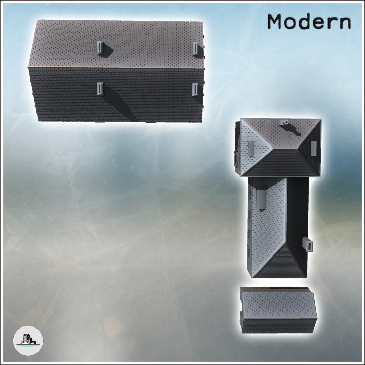 Descargar Set of modern houses with annex and fireplaces (6) - Modern ...