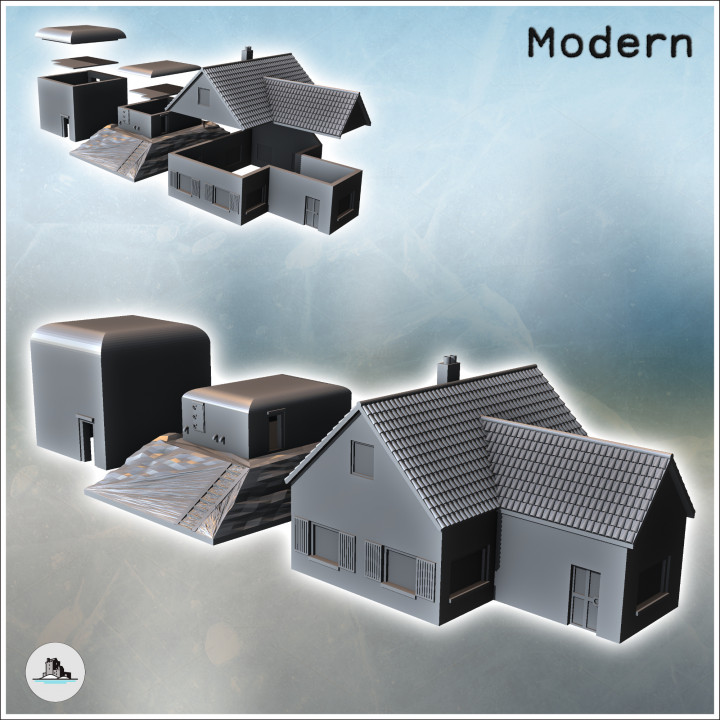 3D Printable Modern House & Bunker Set for Fortified Defense (7 ...