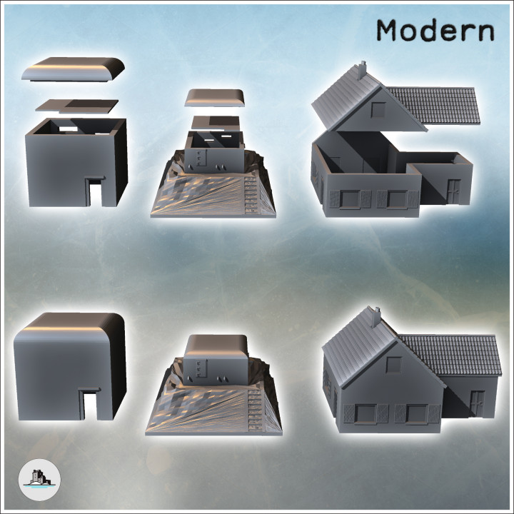 3D Printable Modern House & Bunker Set for Fortified Defense (7 ...