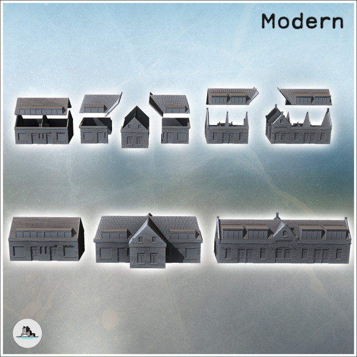 3D Printable Set of three large modern buildings (Zwateweg, Netherlands ...