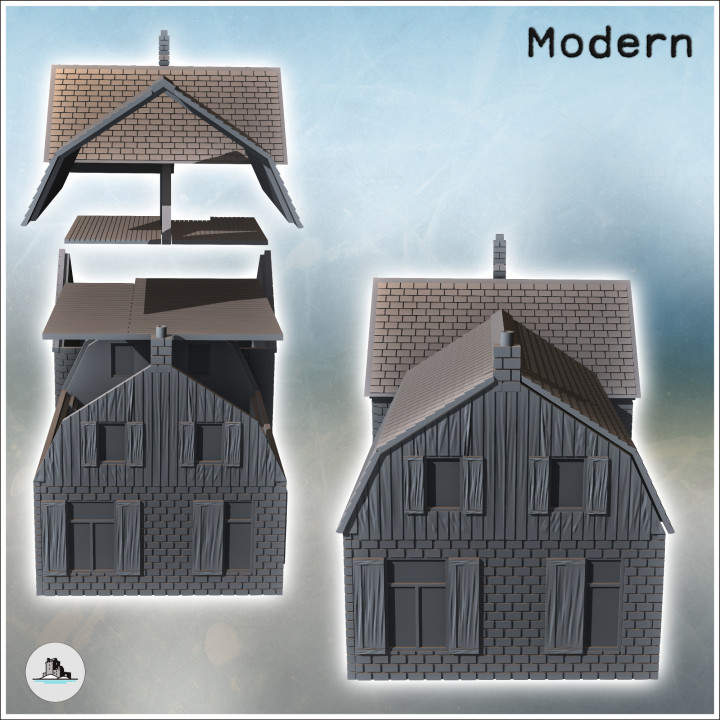 3D Printable Set of houses on the Son bridge (Netherlands) - Modern WW2 ...