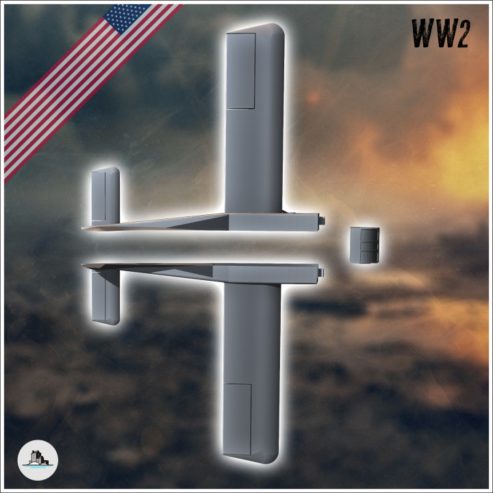 3D Printable Waco CG-4 Hadrian US American troop cargo military glider ...