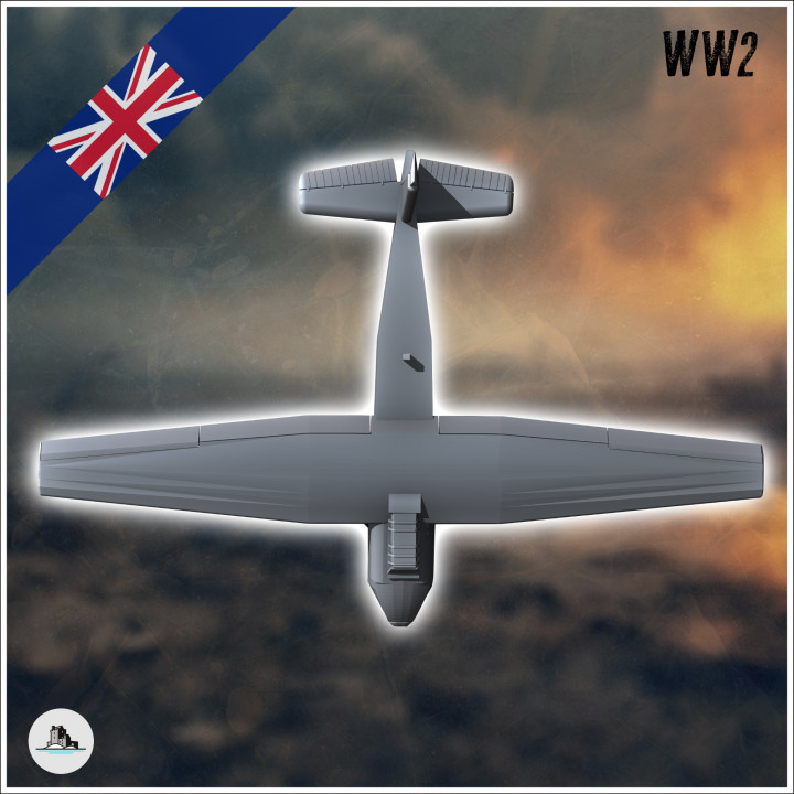 3D Printable GAL. 49 Hamilcar Mark I British military glider - UK United WW2 Kingdom British ...