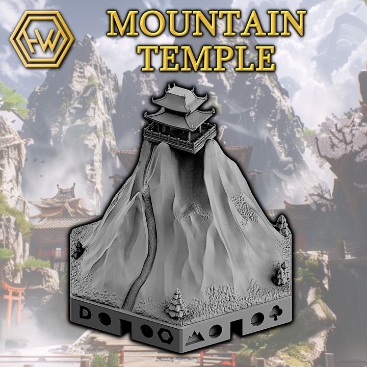 3D Printable Mountain Temple by Hexworld