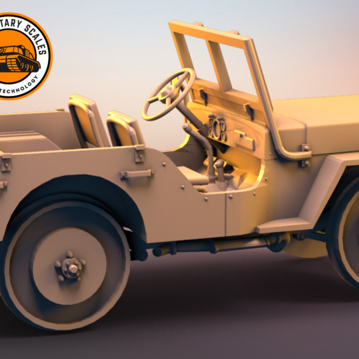 3D Printable Jeep Willys rail tractor by MilitaryScales