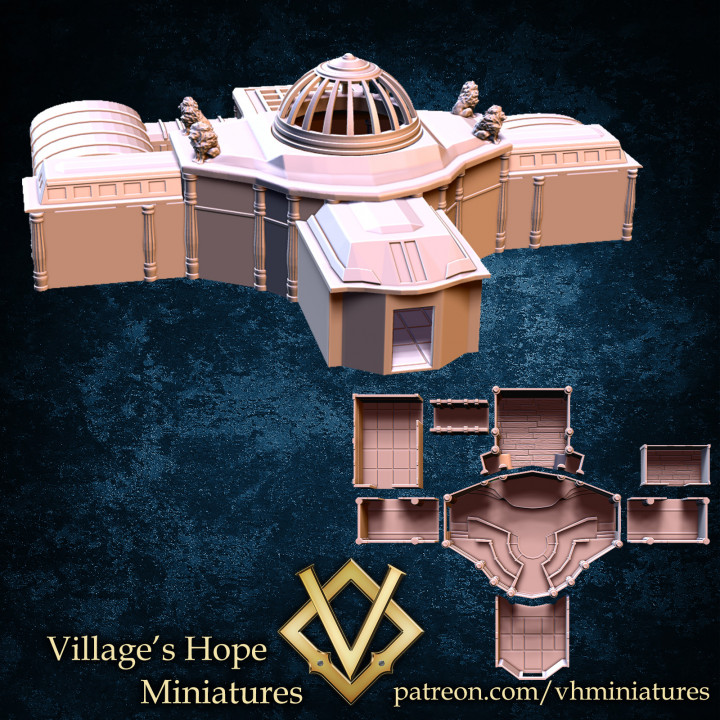 3D Printable auction hall by Village's Hope Miniatures