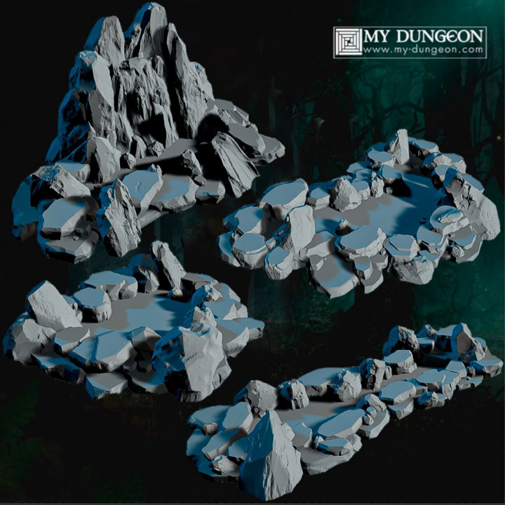 3D Printable natural pools and lakes by My Dungeon