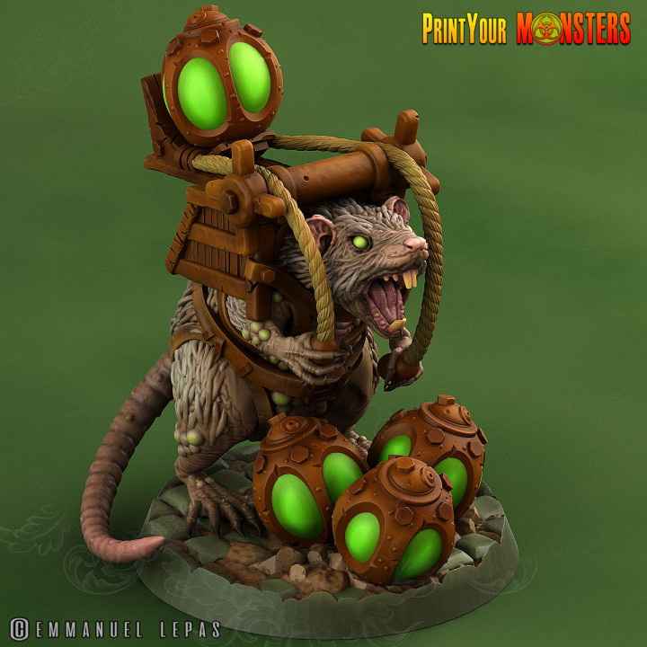 3D Printable SKIRMISHER RAT TOXIC GRENADE by PrintYourMonsters