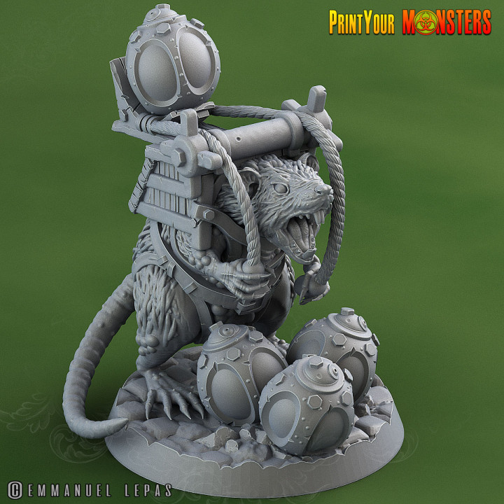 3D Printable SKIRMISHER RAT TOXIC GRENADE by PrintYourMonsters