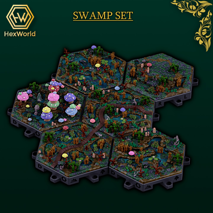 3D Printable Swamp Set by Hexworld