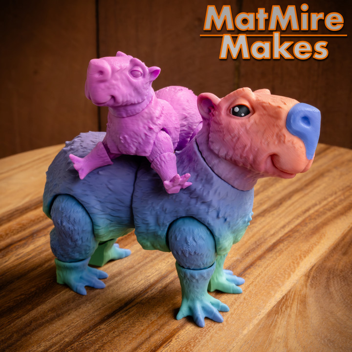 3D Printable Capybara Articulated figure, Print-In-Place Body, Snap-Fit ...
