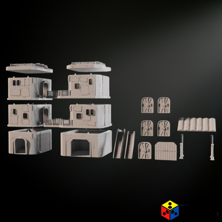 3D Printable Sci-Fi Suburb Building by WargamesCo