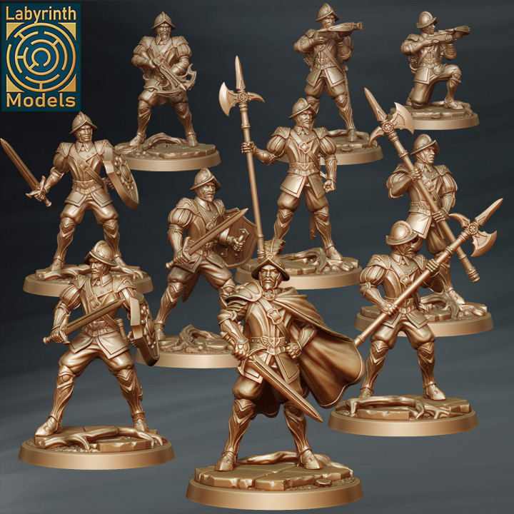 3D Printable Soldiers of the Church - 32mm scale by Labyrinth Models
