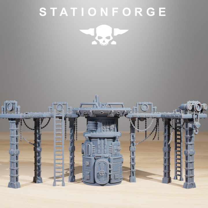 3D Printable Scavenger Factory Terrain by Station Forge