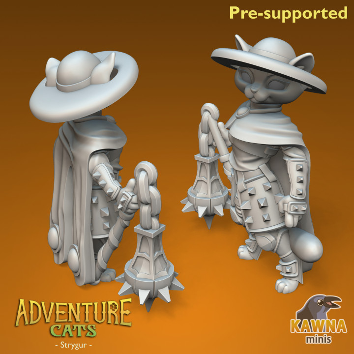 3D Printable Strygur Cleric Cat - Female by Kawna Minis