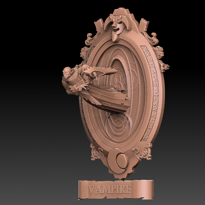 3D Printable Magic Conjuring Mirror Vampire Version by Sharedog Miniatures