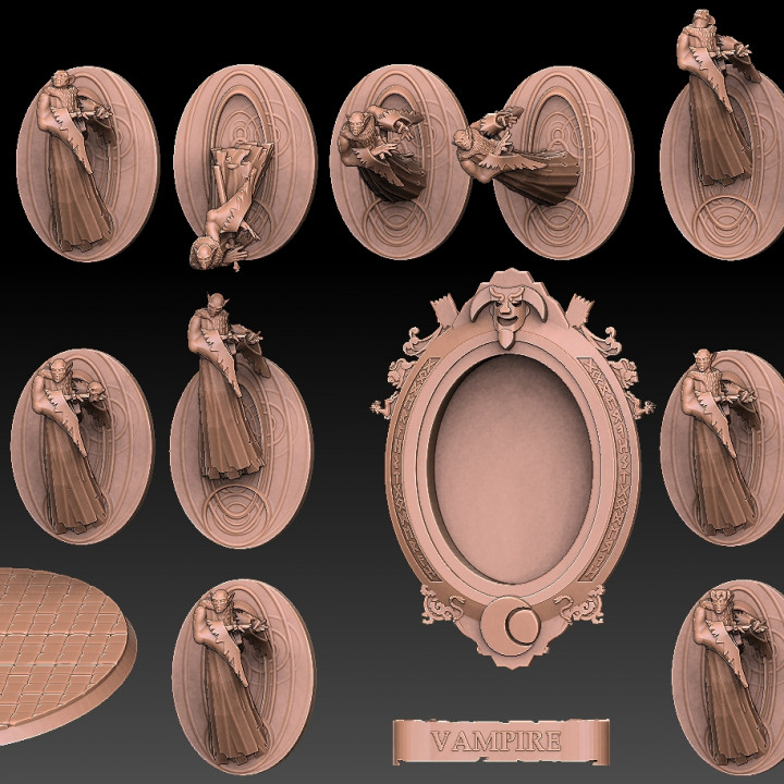 3D Printable Magic Conjuring Mirror Vampire Version by Sharedog Miniatures