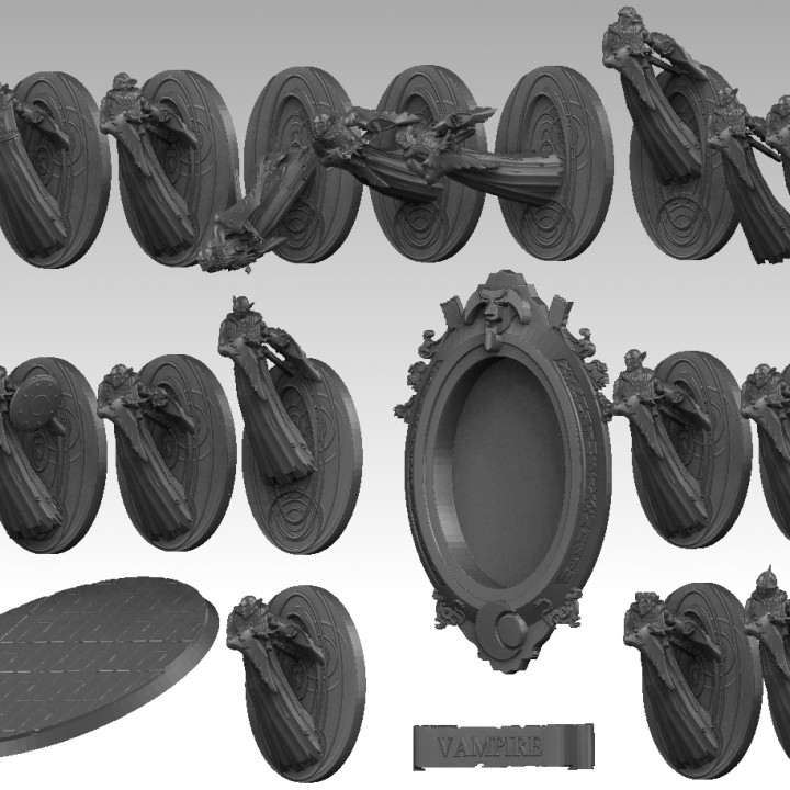 3D Printable Magic Conjuring Mirror Vampire Version by Sharedog Miniatures