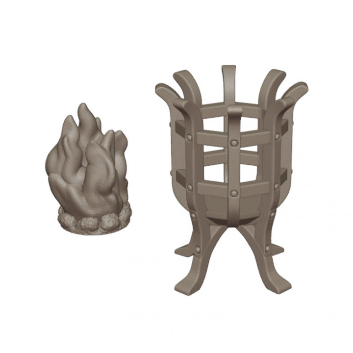 3D Printable Brazier & Fire by Dani Amengual