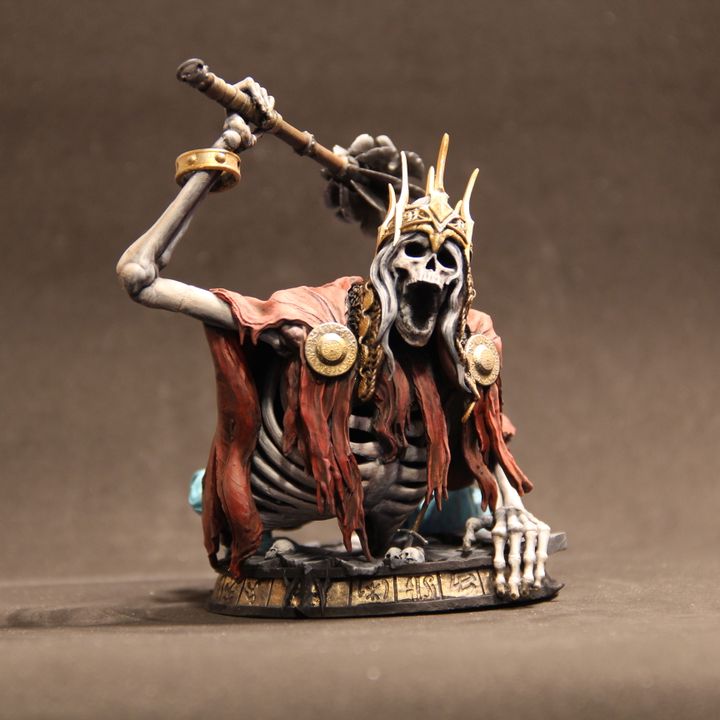 3D Print of The King Skeleton (boss) 90mm base by TheIronChicken