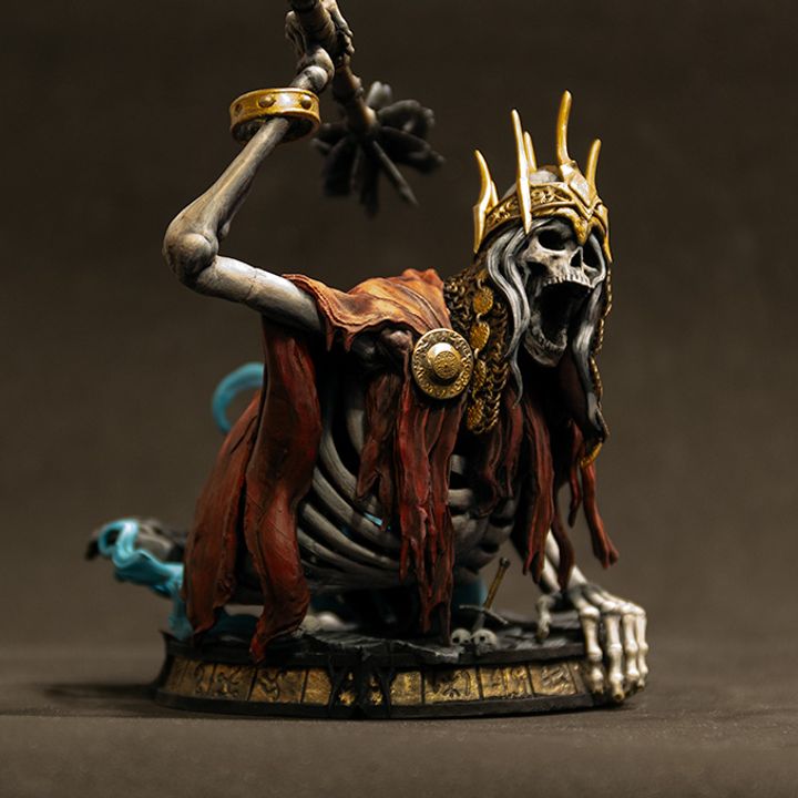 3D Print of The King Skeleton (boss) 90mm base by TheIronChicken