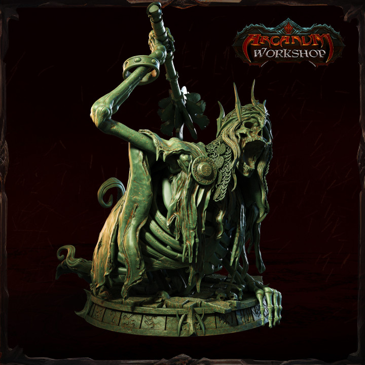 3D Printable The King Skeleton (boss) 90mm base by Arcanum Workshop