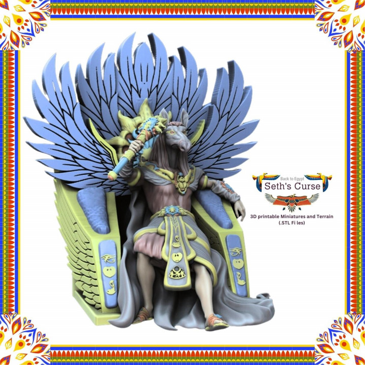 3D Printable Seth and his Throne by MiniaturesCraze