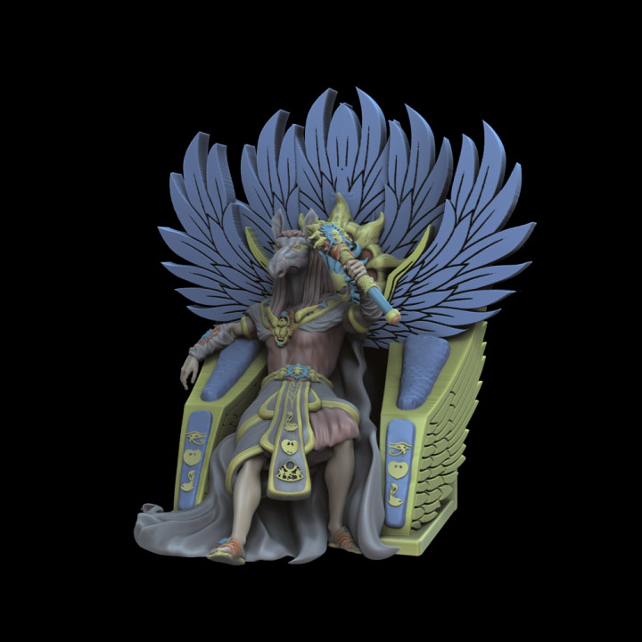 3D Printable Seth and his Throne by MiniaturesCraze