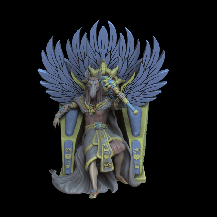 3D Printable Seth and his Throne by MiniaturesCraze