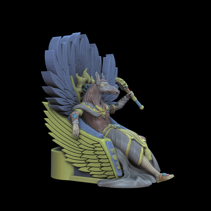 3D Printable Seth and his Throne by MiniaturesCraze