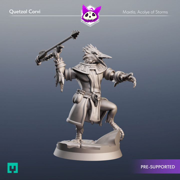 3D Printable Quetzal Corvi | Maxtla, Acolyte of Storms by Blackcrest ...