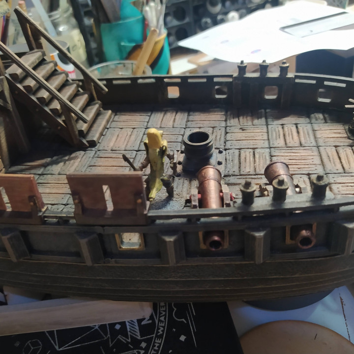 3D Printable Movable Cannon Ship FOR DND board games 28MM miniature by ...