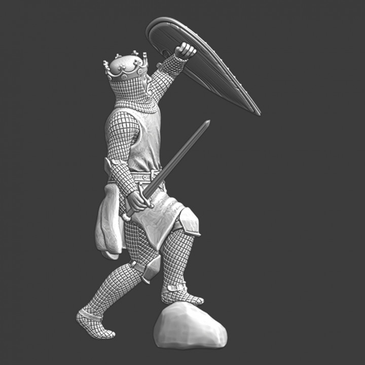3D Printable Medieval king in battle - wargaming miniature by Northern ...