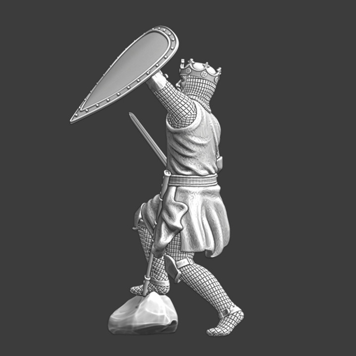 3D Printable Medieval king in battle - wargaming miniature by Northern ...