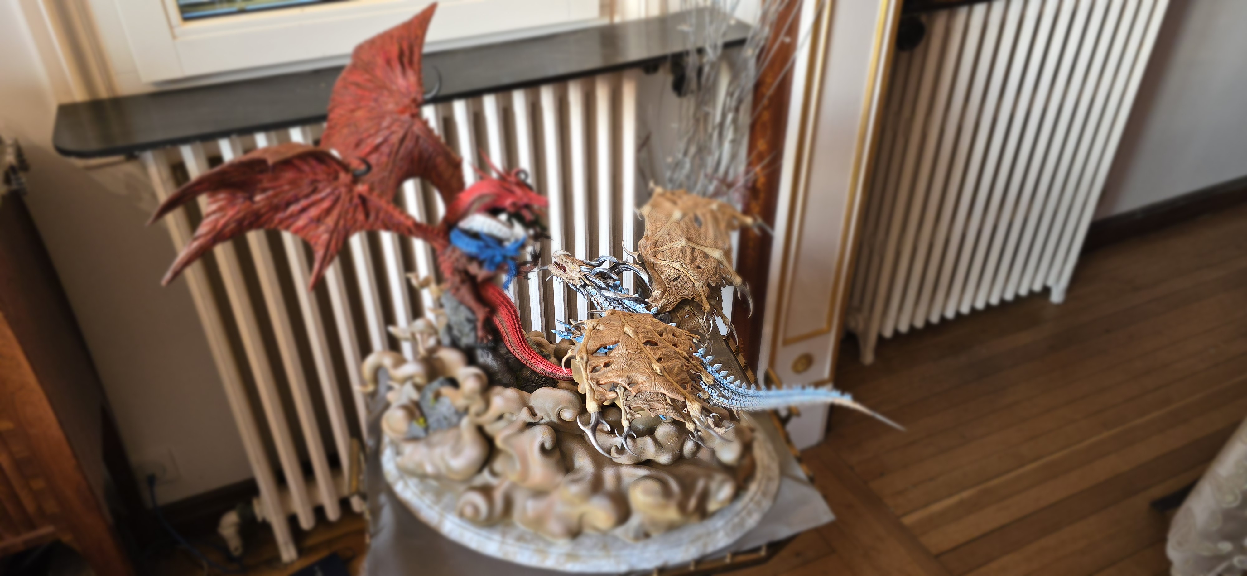 3D Printable Sibling Rivalry - Tiamat vs. Bahamut by Imagin3Designs