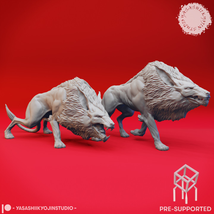 3D Printable Worg Pair - Tabletop Miniatures (Pre-Supported) by ...