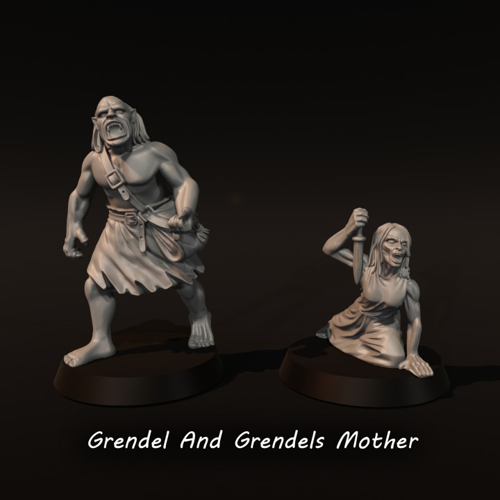 3D Printable Grendel And Grendels Mother by Medbury Miniatures
