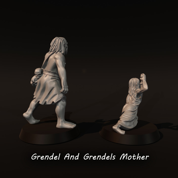 3D Printable Grendel And Grendels Mother by Medbury Miniatures