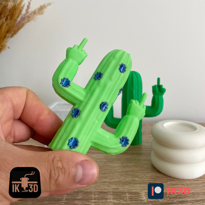 3D Printable FUCKTUS, THE MIDDLE FINGER CACTUS by IK3D
