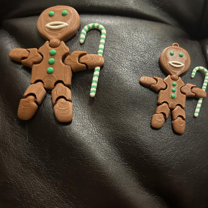 3D Printable Articulating Gingerbread Man Flexi by Buzzle's Bendyz