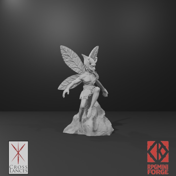 3D Printable Forest Imp - Crosslances by RPGMINIFORGE