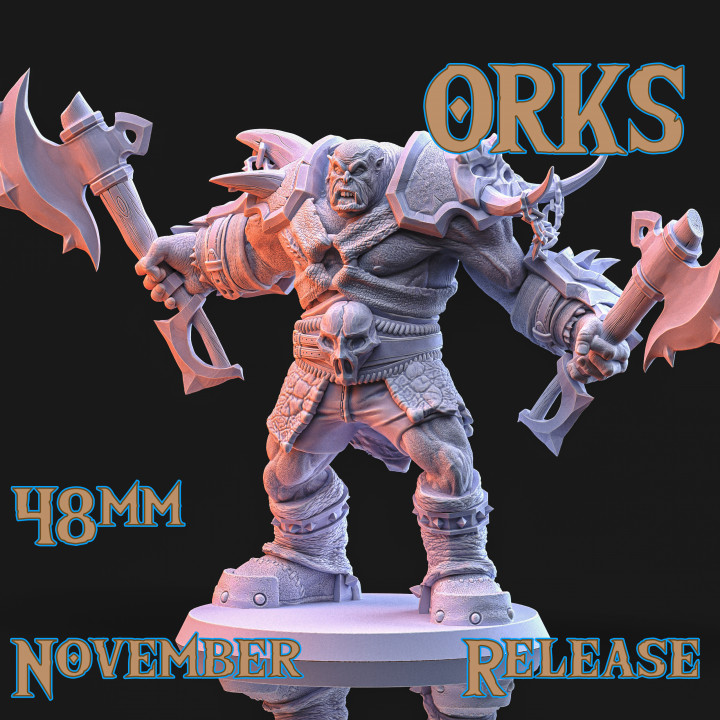 3D Printable Pack of 7 Orks by Imp3dsion