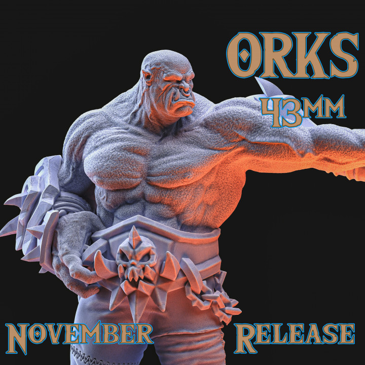 3D Printable Pack of 7 Orks by Imp3dsion