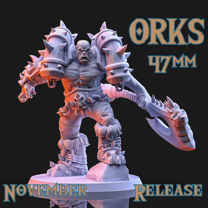 3D Printable Pack of 7 Orks by Imp3dsion
