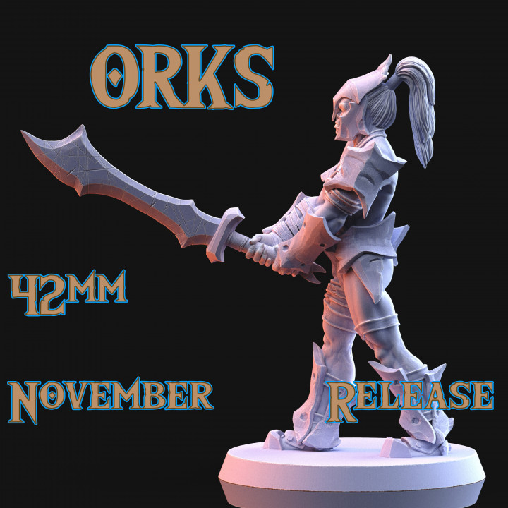 3D Printable Pack of 7 Orks by Imp3dsion