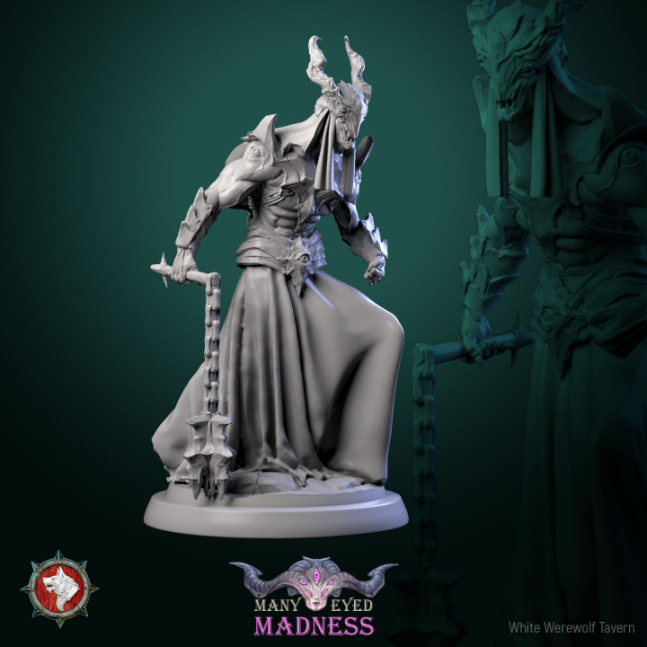 3D Printable Eyeless humanoids set 6 miniatures 32mm pre-supported by ...