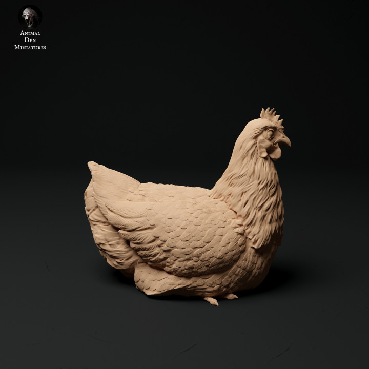 3D Printable Chickens by Animal Den Miniatures
